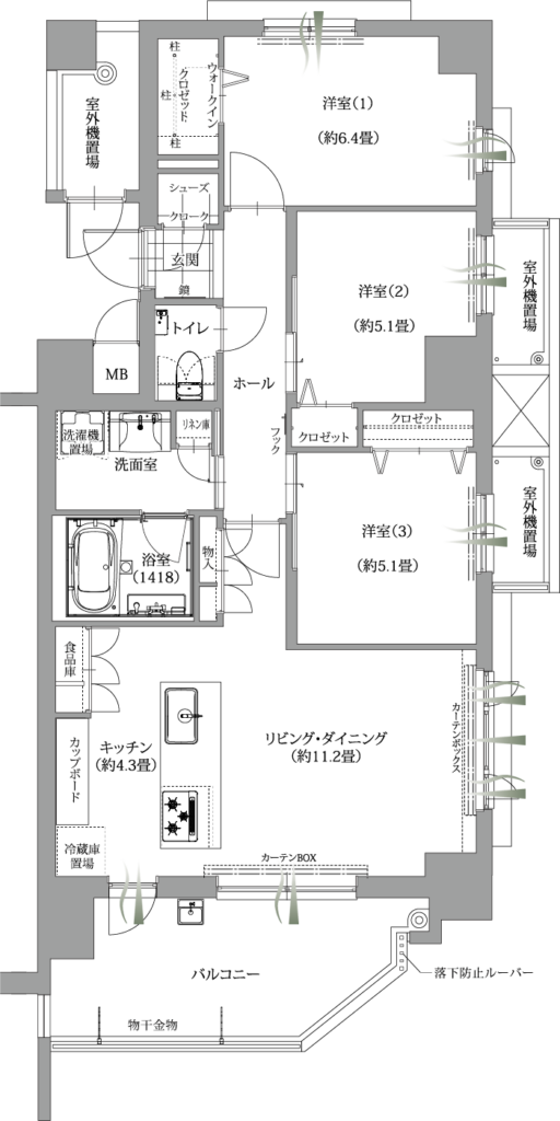 3LDKのマンションで人気の間取りは？特徴から選ぶ最高の間取り｜【公式】エンクレストガーデン福岡｜福岡市中央区小笹の新築分譲マンション |えんホールディングス